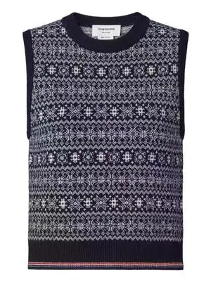 THOM BROWNE Merino-wool Jacquard Snowflake Shell Top