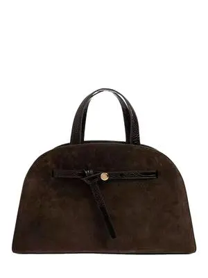 Tory Burch Romy Suede Bauletto Bag Brown