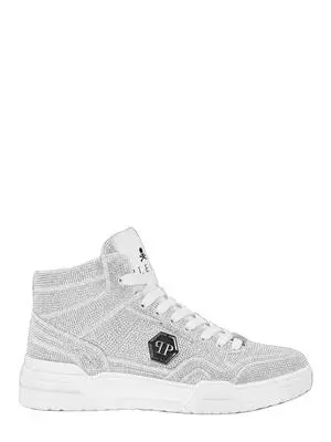 Philipp Plein Mid-top Predator V2 Strass Sneakers - Silver