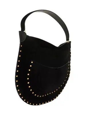 Isabel Marant Étoile Stud-trim Suede Shoulder Bag Black