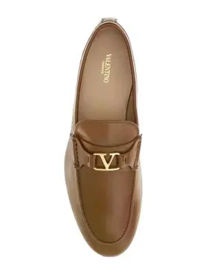 VALENTINO Valentino Garavani Vlogo Signature Leather Loafers