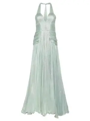 IRIS SERBAN Iris Serban Sonya Pleated Cape Gown
