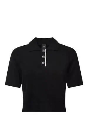 Pinko Button-up Polo-collar Sweater - Black