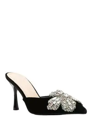 TWENTY FOURHAITCH Crystal-embellished Pointed-toe Pumps - Black