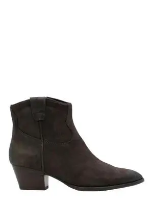 Ash Fame Leather Ankle Boots - Brown