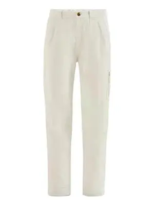 Brunello Cucinelli Peached Cotton-gabardine Cargo Trousers - Neutrals