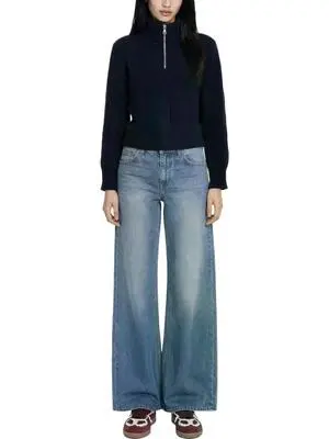 MAX MARA Max Mara Ribbed-Knit Half-Zip Sweater