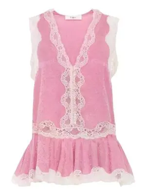 CHLOÉ Lace-trim Jacquard Top