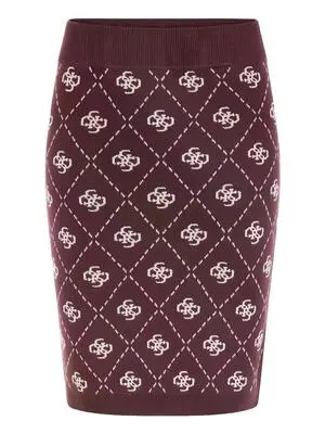 Guess Sarah 4g Monogram-print Skirt - Red