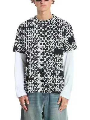 MAISON MARGIELA Logo-print Layered T-shirt - Black