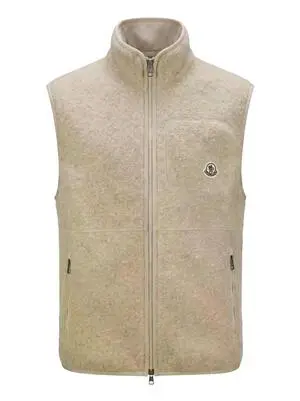 Moncler Logo-patch Brushed-effect Gilet Neutrals