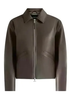 Manière De Voir Minimal Leather Jacket - Brown
