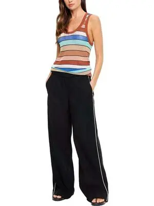 The Upside Iza Jet Striped Knit Tank Top - Brown