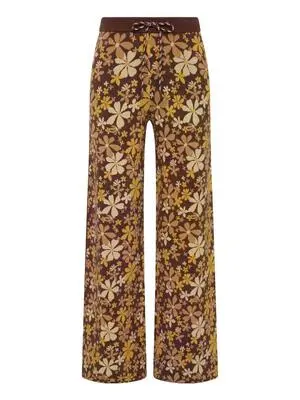 THE UPSIDE Copacabana Juniper Floral-print Knit Trousers