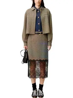 CLAUDIE PIERLOT Straight Checked Skirt