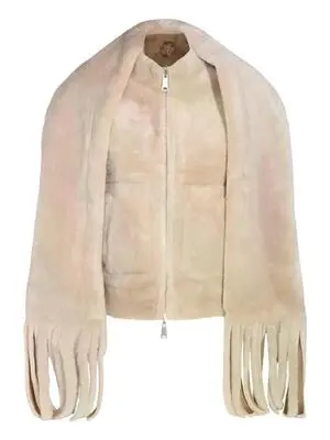 URBANCODE Fringed-scarf Faux-fur Coat - Neutrals
