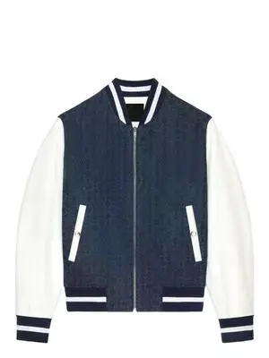 Givenchy Monogram-pattern Varsity Jacket - Blue