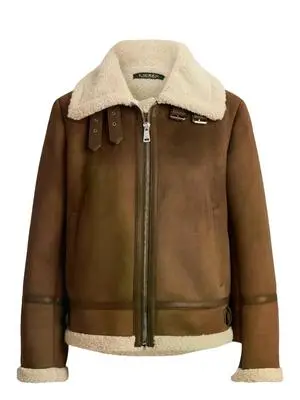 Ralph Lauren Buckle-trim Faux-suede Jacket - Brown
