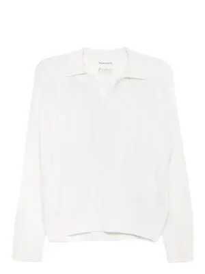 PUROTATTO Purotatto Cable-Knit Polo-Collar Sweater Neutrals