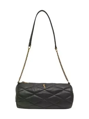 Saint Laurent Quilted Lambskin Sade Tube Shoulder Bag - Black