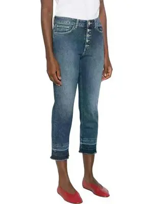 DONDUP Button-fly Frayed Jeans - Blue