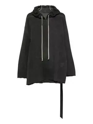 Rick Owens Drawstring Raw-cut Hoodie - Black