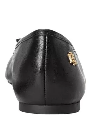 Ralph Lauren Jayne Bow-detail Logo-plaque Ballet Flats - Black