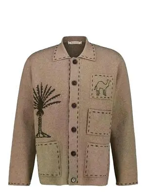 BAZISZT Seeker Intarsia-knit Cashmere Cardigan - Neutrals