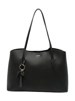Guess Melody Logo-plaque Pebbled Tote Bag - Black