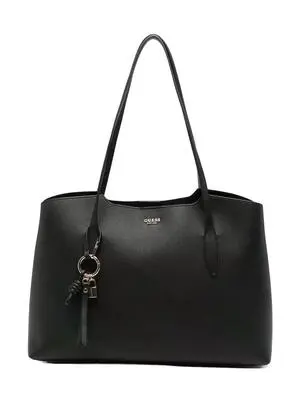 Guess Melody Logo-plaque Pebbled Tote Bag - Black