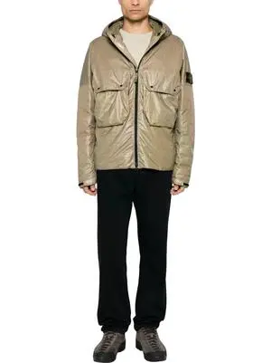 Stone Island Logo-patch Hooded Padded Jacket - Green