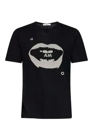 Fendi Ti Amo Print Side-slit T-shirt - Black