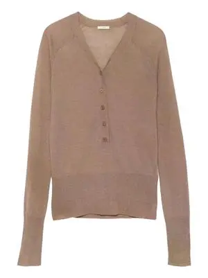 JOSEPH Fine-knit V-neck Cardigan - Neutrals