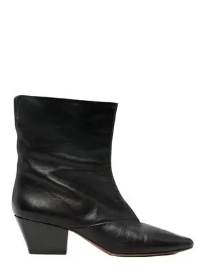 FORTE_FORTE Pointed-toe Ankle Boots - Black