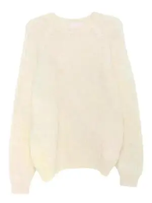 KRISTINA TI Cable-knit Raglan-sleeve Sweater - Neutrals