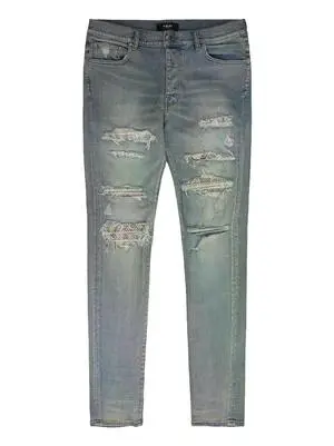 Amiri Thrasher Crystal-embellished Jeans - Blue