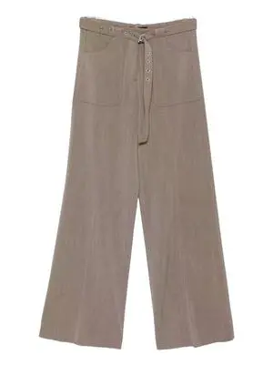 Seafarer Belted Wide-leg Trousers - Brown