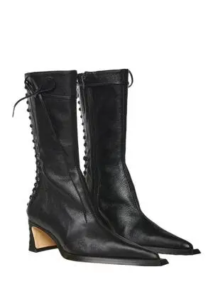 MIISTA Lace-Up Pointed-Toe Boots