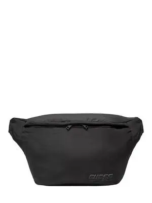 Guess Crinkle Finish Logo Patch Belt Bag - Black