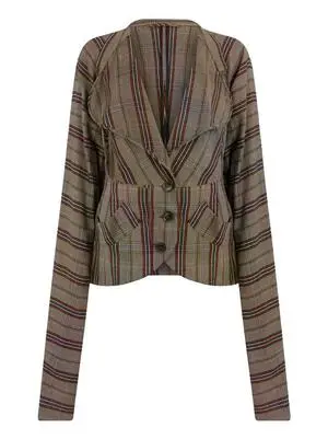 VIVIENNE WESTWOOD Check-pattern Button-up Blazer - Brown
