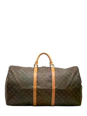 LOUIS VUITTON Monogram Keepall 60 Travel Bag - Brown