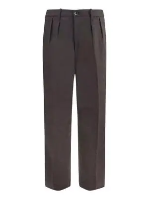 NINE:INTHE:MORNING Kai Pleated Wide-leg Trousers - Brown