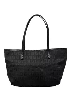 Fendi 2000-2010 Zucchino Canvas Tote Bag - Black