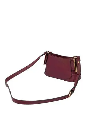 Moschino Logo-plaque Pebbled Crossbody Bag - Red