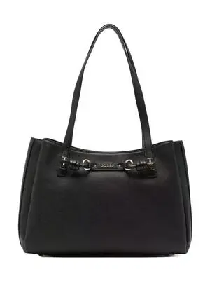 Guess Camelia Leather Shoulder Bag - Black