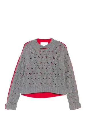 CIRCUS HOTEL Cable-knit Distressed Sweater - Grey