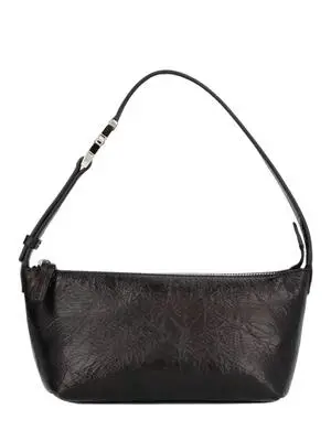 Fendi Vanity Pouch Small Crackled Leather Bag - Black