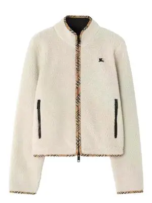 Burberry Cropped Wool-cashmere Blend Fleece Jacket - Neutrals