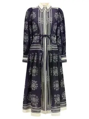 ALEMAIS ALEMAI BANDENDRA FLORAL PRINT MIDI SHIRTDRESS