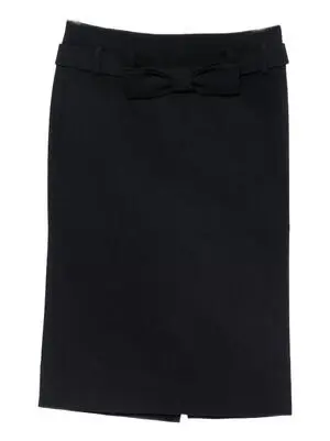 SHUSHU/TONG Bow-detail Wool Skirt - Blue